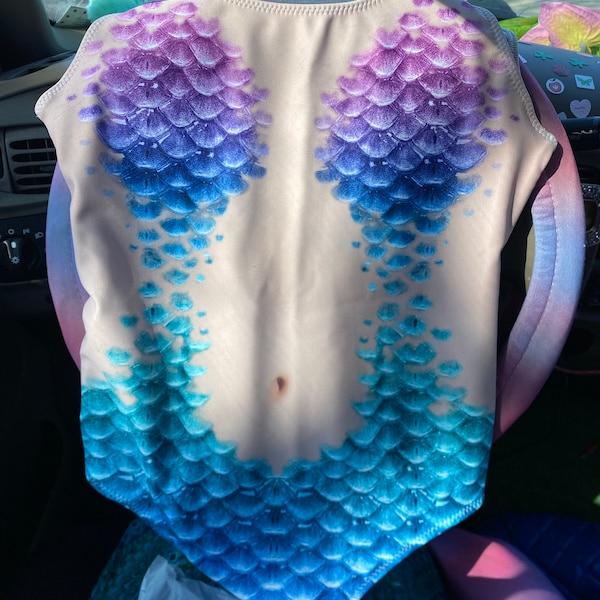 Mermaid Scales One-piece Swimsuit: Skin Illusion Print, Festival Rave ...