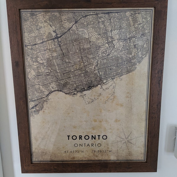 Toronto Vintage Map Print Toronto Map Ontario Map Art Toronto City Road ...