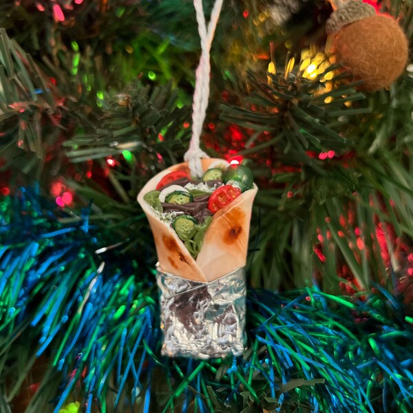 Doner Kebab Ornament // Christmas Decoration // Polymer Clay Ornament ...