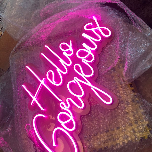 HELLO GORGEOUS Neon Sign Custom Lights Neon Sign Wall Art Neon Sign ...