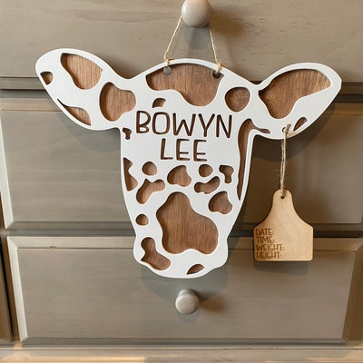 Cow Hospital Door Hanger Newborn Baby Hospital Door Hanger - Etsy