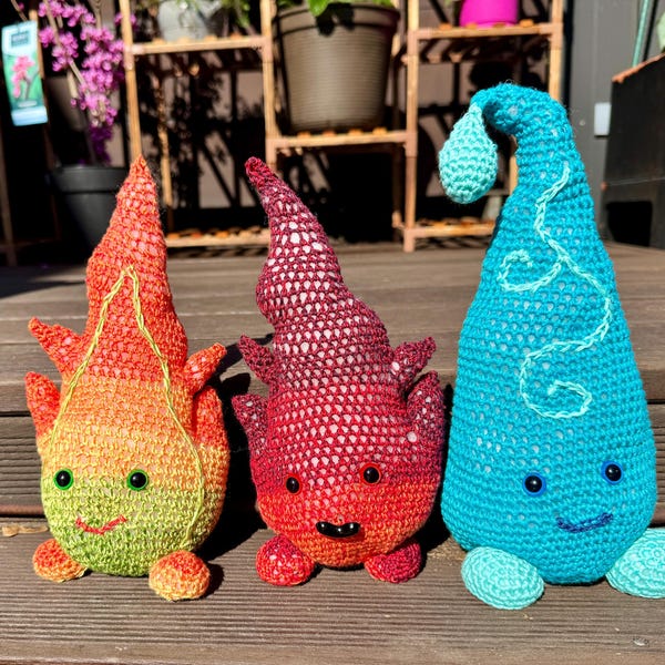 Elemental Sprites Crochet Pattern, Bundle 5in1, Fantasy Amigurumi, PDF ...