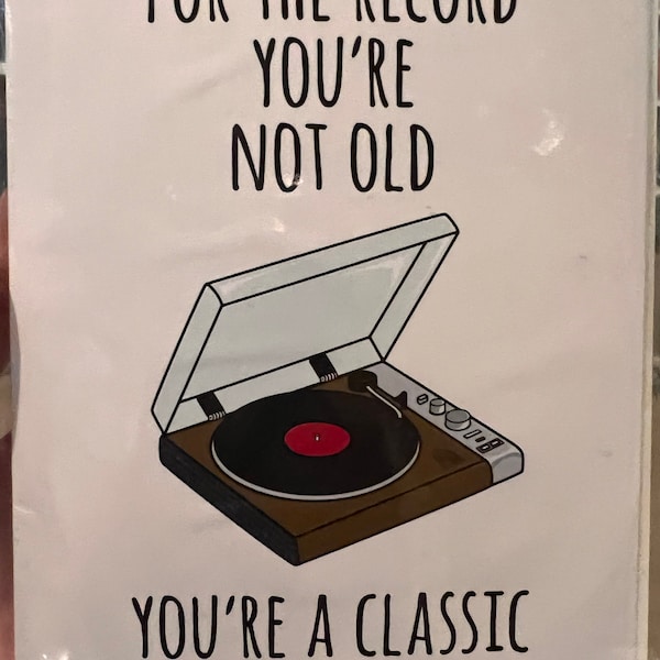 Funny Birthday Card for Vinyl Collector: Classic Retro Turntable Record ...