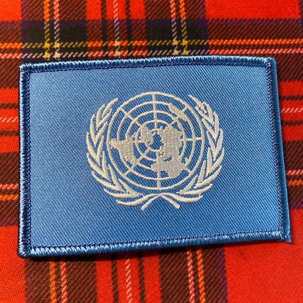 UNITED NATIONS UN Flag Patch Iron-on Embroidered Applique World ...