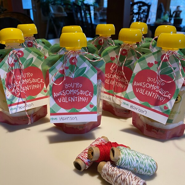 Kids Valentines Kids Valentine Cards Applesauce Valentine Tags ...