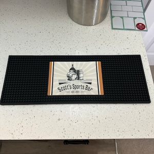 Personalized Cocktail Bar With Drinks Bar Mat, Customized Bar Mat, Home ...