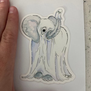 Spooky Ghost Elephant Sticker - Etsy