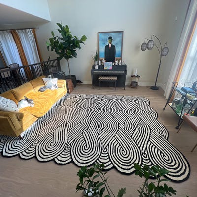 IRREGULAR RUG, High Quality Rug, Melting Rug Psychedelic Irregular ...