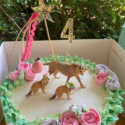 Cheetah Cub Cake Topper/safari Party Cake/safari Animal Cake - Etsy