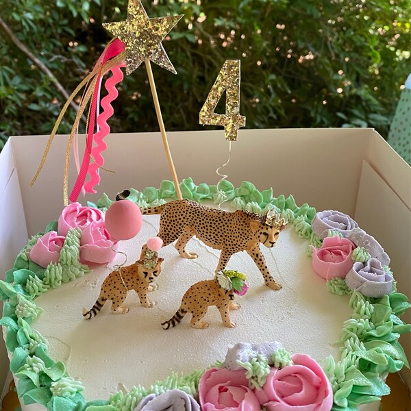 Cheetah Cub Cake Topper/safari Party Cake/safari Animal Cake Toppers ...