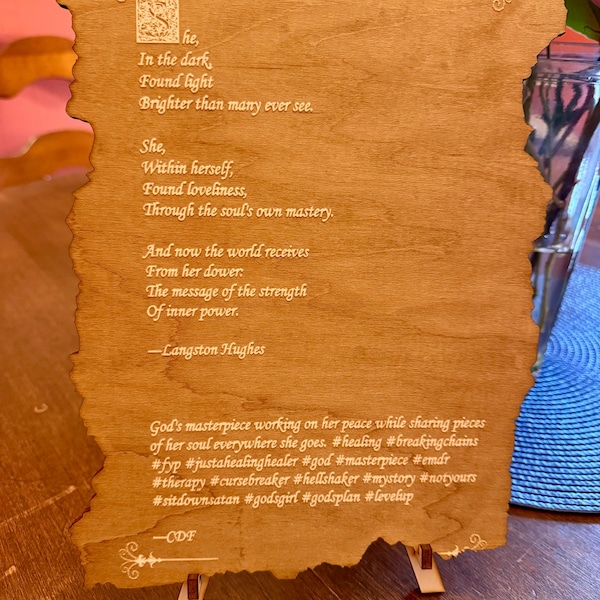 Engraved Maple Poem - Custom Love Letter - Personalized Wood Engraved ...