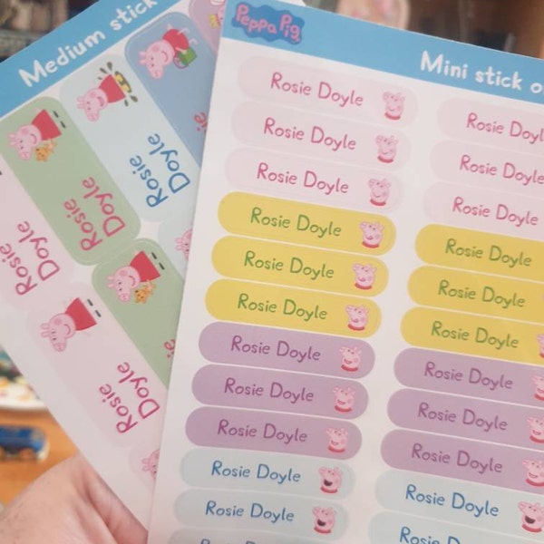 50 or 123 Stick on Name Labels, School Name Stickers, School Name Tags ...