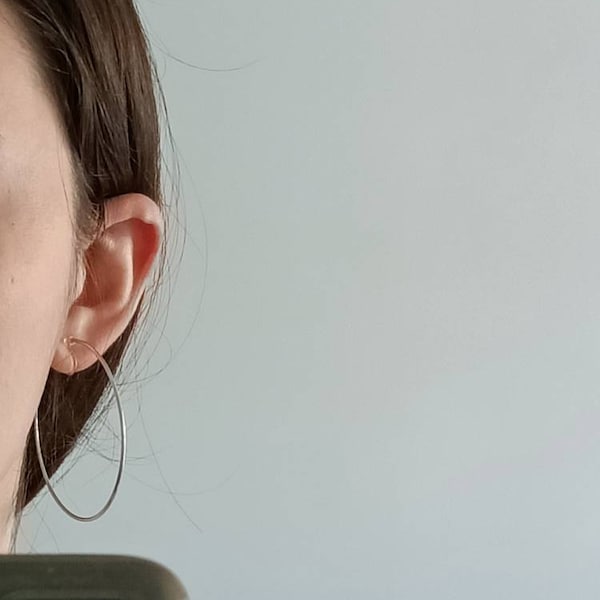 Hoops 15mm Invisible Clip on Earrings, Clip on Hoop Earrings, Non ...