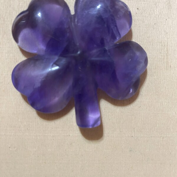 Rainbow Fluorite Clover, 4 Leaf Clover Crystal Carving, St. Patrick's ...