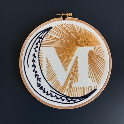 Celestial Design Letter m Hand Embroidery Pattern / Digital PDF ...