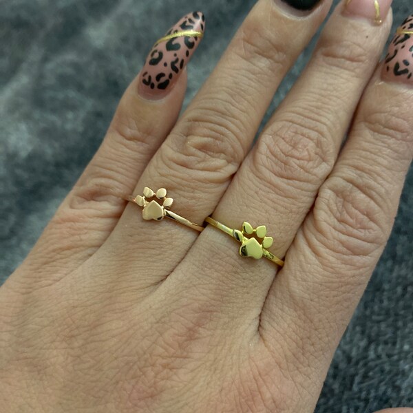 Paw Print Ring, Animal Lover Ring, Dogs Paw Print, Puppy Love Ring in ...