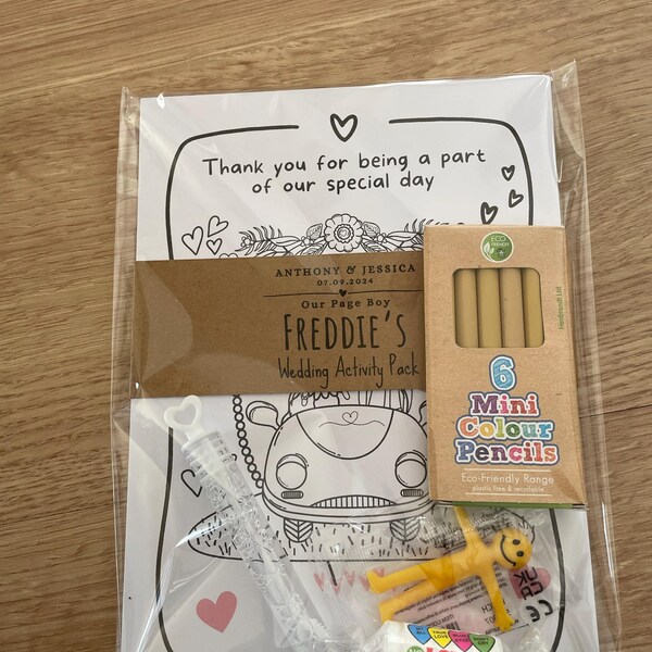 Personalised Pre Filled Wedding Activity Pack for Kids, Kids Wedding ...