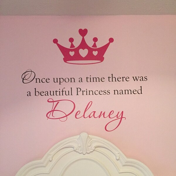 Personalized Princess Crown Wall Decal | Custom Name Nursery Decor - Etsy
