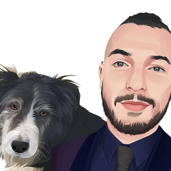 Custom Digital Cartoon Portrait, Christmas Gift, Vector Art, Custom ...