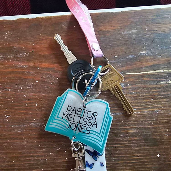 Teacher Lanyard - Open Book Lanyard - Librarian Lanyard - Silicone Bead ...