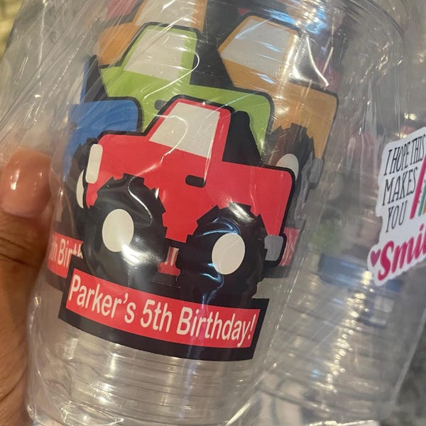 Personalized Movie Themed Party Cups With Striped Straws and Lids ...