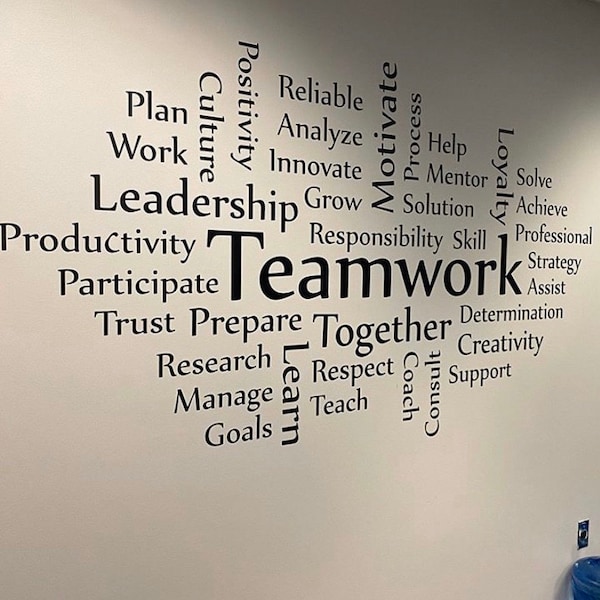 Vinyl Wall Art Decal| Teamwork |workplace Word Cluster Cloud Business ...