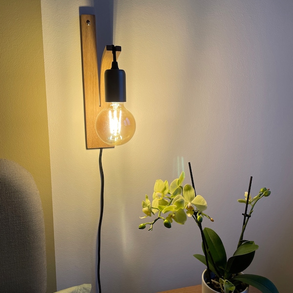 Wooden Wall Light Bracket Only | Different Wood Types. - Etsy