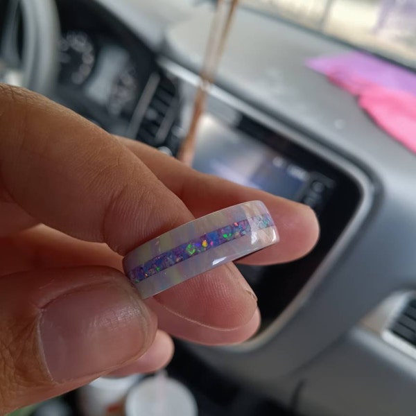 Unicorn Poop Ring With Opal Inlay - Diamond Dust Ring - Diamondcast ...