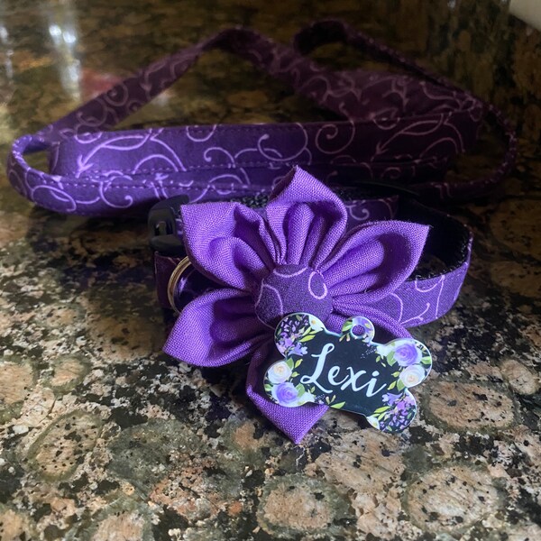 Purple Dog Tag, Personalized Pet Tag, Bone Shaped Dog Tag, Cat ID Tag ...