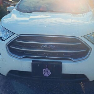 Skully Middle Finger Front License Plate Vanity Plate - Etsy