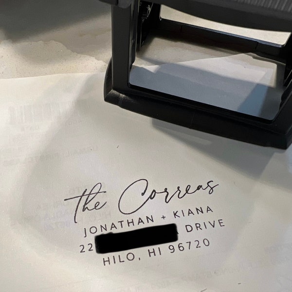 Calligraphy Housewarming Gift - Self Inking Return Address Stamp ...