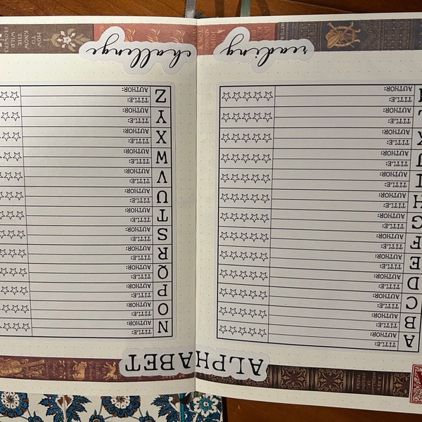 Alphabet Reading Challenge Sticker Set | 2 Page Spread (4.4"w X 5.6"h ...
