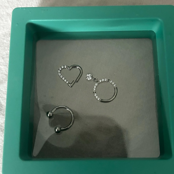 14G Sterling Silver Heart Belly Button Clicker - S925 10mm Navel Belly Hoop Belly Clip Ring ...