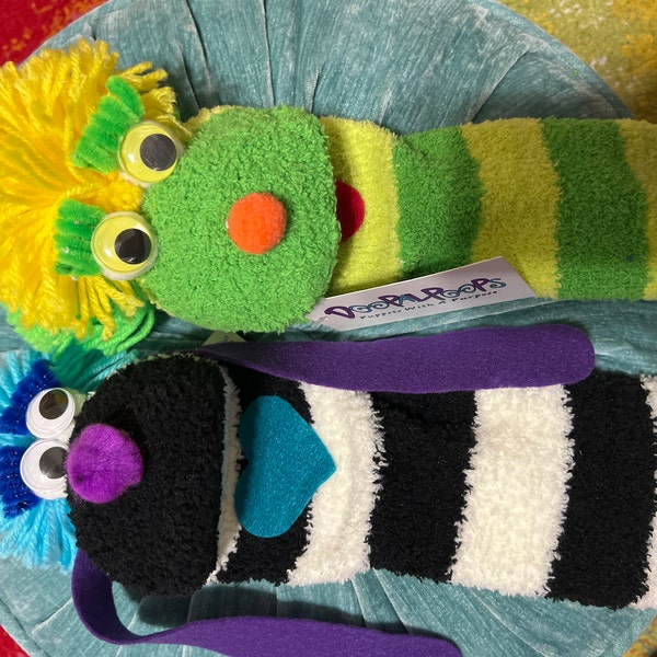 Doopalpoops Pre-made Fuzzy Sock Puppets – Handmade Cozy Puppets for ...