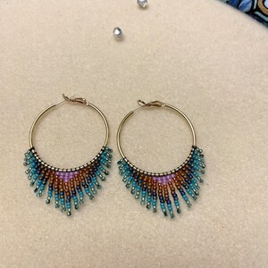 CHARMING Beaded Fringe Hoop Earring Kit Seed Bead Earring Kit - Etsy
