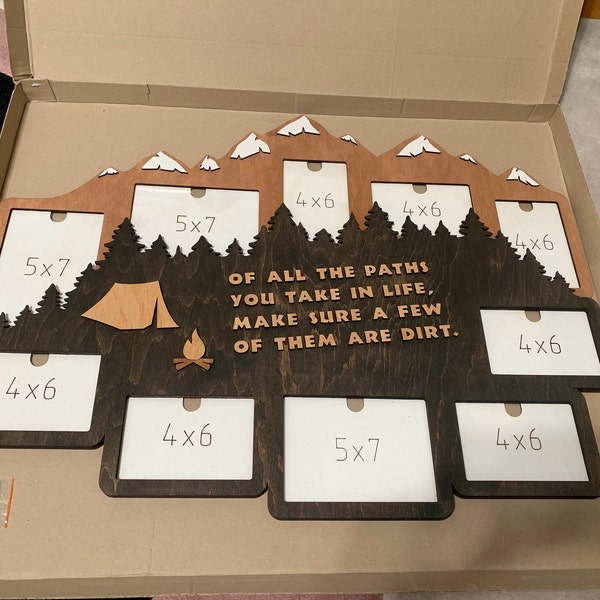 Adventure Awaits Family Photo Collage Wood Camping Signs Woodland ...