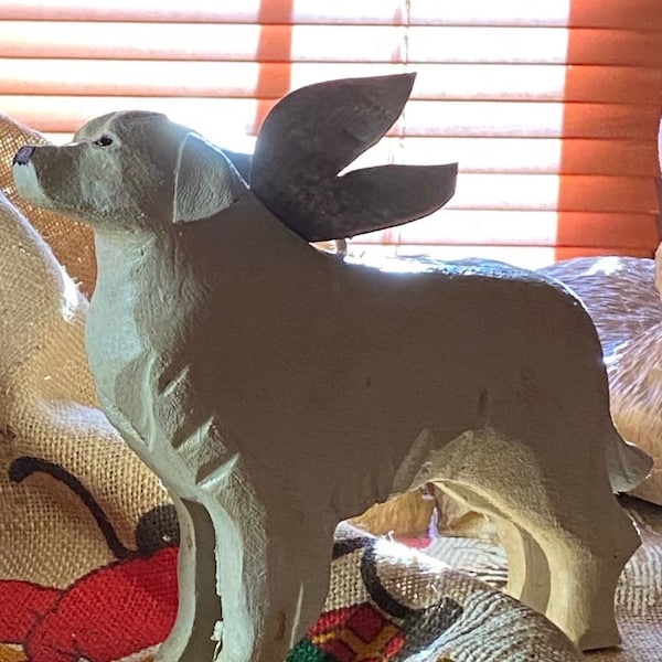 Carved Wood Labradoodle or Golden Doodle With Wings ,for Home or Garden ...