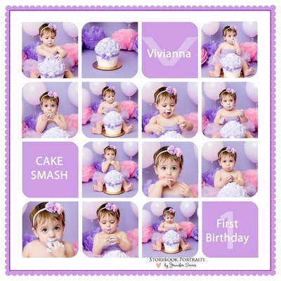 Cake Smash Template Cake Smash Storyboard Template 20x20 Collage for CS ...