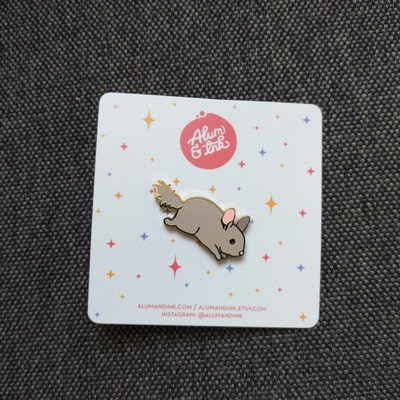 Running Chibi Chinchilla Enamel Pin - Etsy