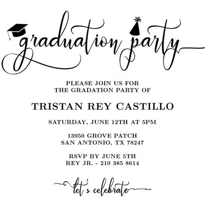 Graduation Lunch Party Invitation Template, Graduation Instant Download ...
