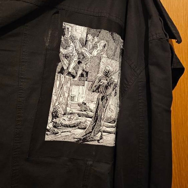 Hare and Swords Patch // Medieval Emblem Art Printed on Canvas for Jackets and Wall Art - Etsy