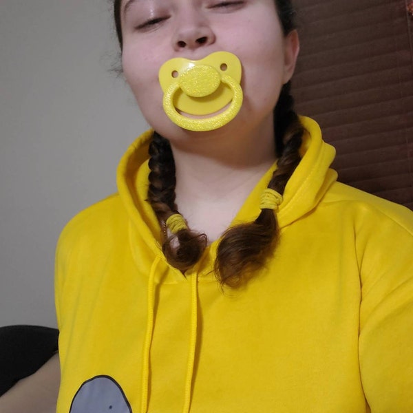 Yellow Glittered Adult Pacifier, Adult Paci, Deco Pacifier, Deco Paci ...