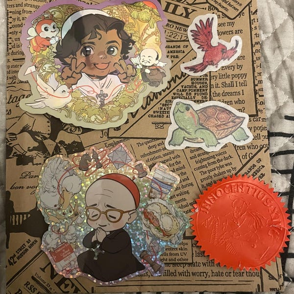 CONCLAVE Pope Innocent XIV Vincent Benitez Holographic Chibi Sticker - Etsy