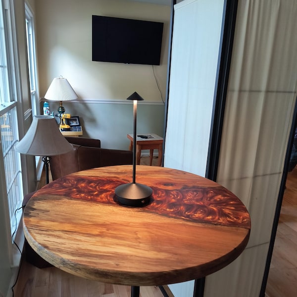 Custom Live Edge 36" Round Walnut | Cherry Burl | Maple | Bistro Table ...
