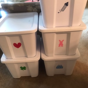 Storage Bin Decal Holiday Storage Label Large Storage Tote Decal ...