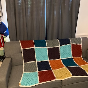 CROCHET PATTERN / Modern Patchwork Throw Blanket - Etsy