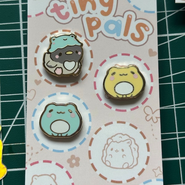 Frog 0.65" | Tiny Pals Mini Enamel Pins | Cute Animal Board Filler ...