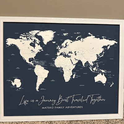 United States Map Romantic Gift for Him Unframed Couples Travel Map ...