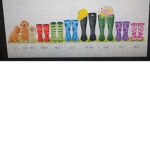 Personalised Family Welly Boot Print, Wellington Boot Picture ...