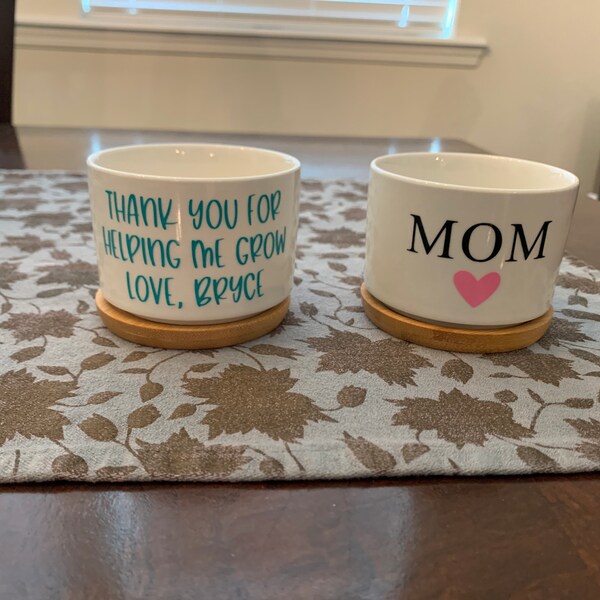 Your Custom Text Succulent Planter, Small Planter, Ceramic Planter Pot ...